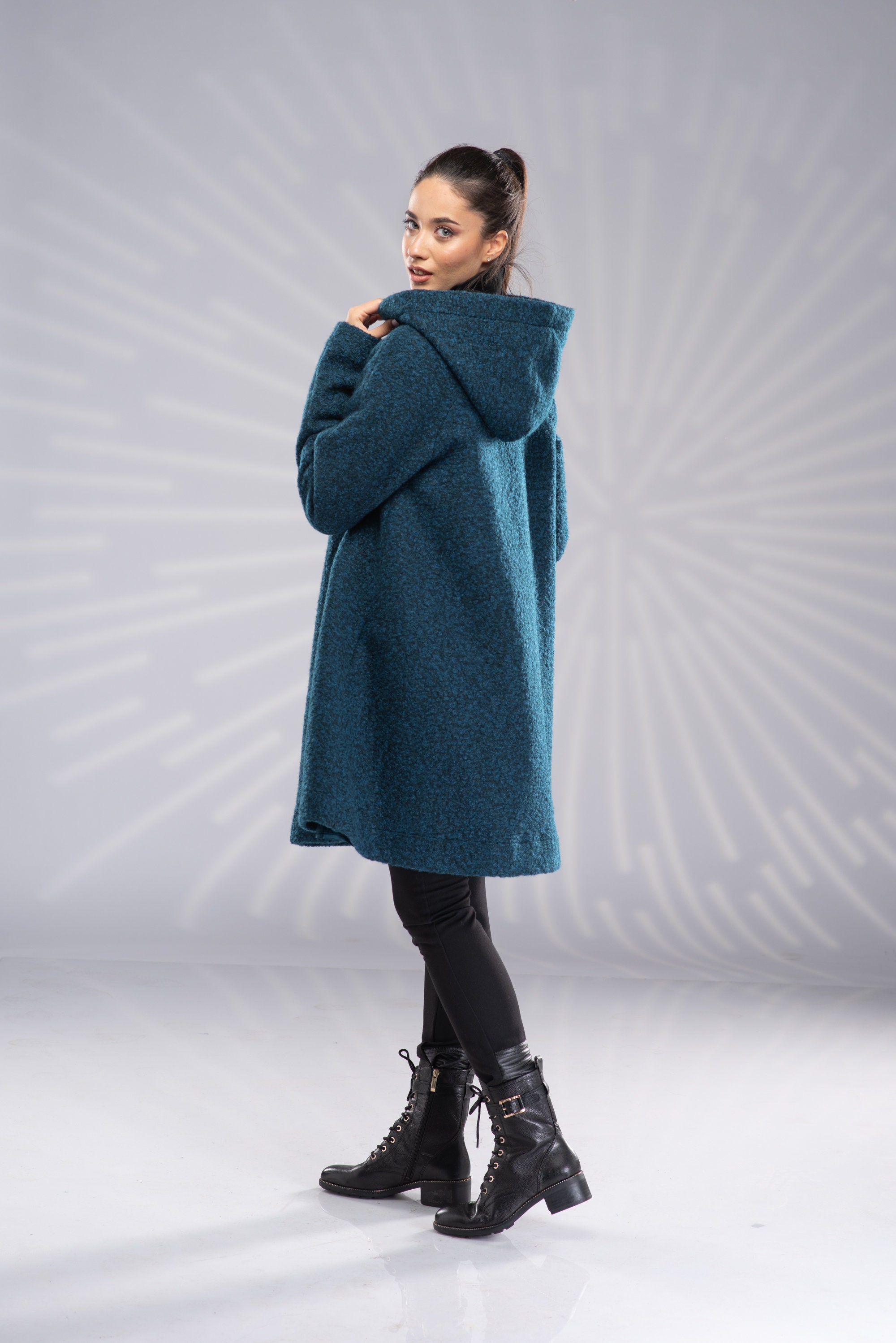 Wool Swing Coat Hooded Coat Women Winter Coat Warm Coat - Etsy