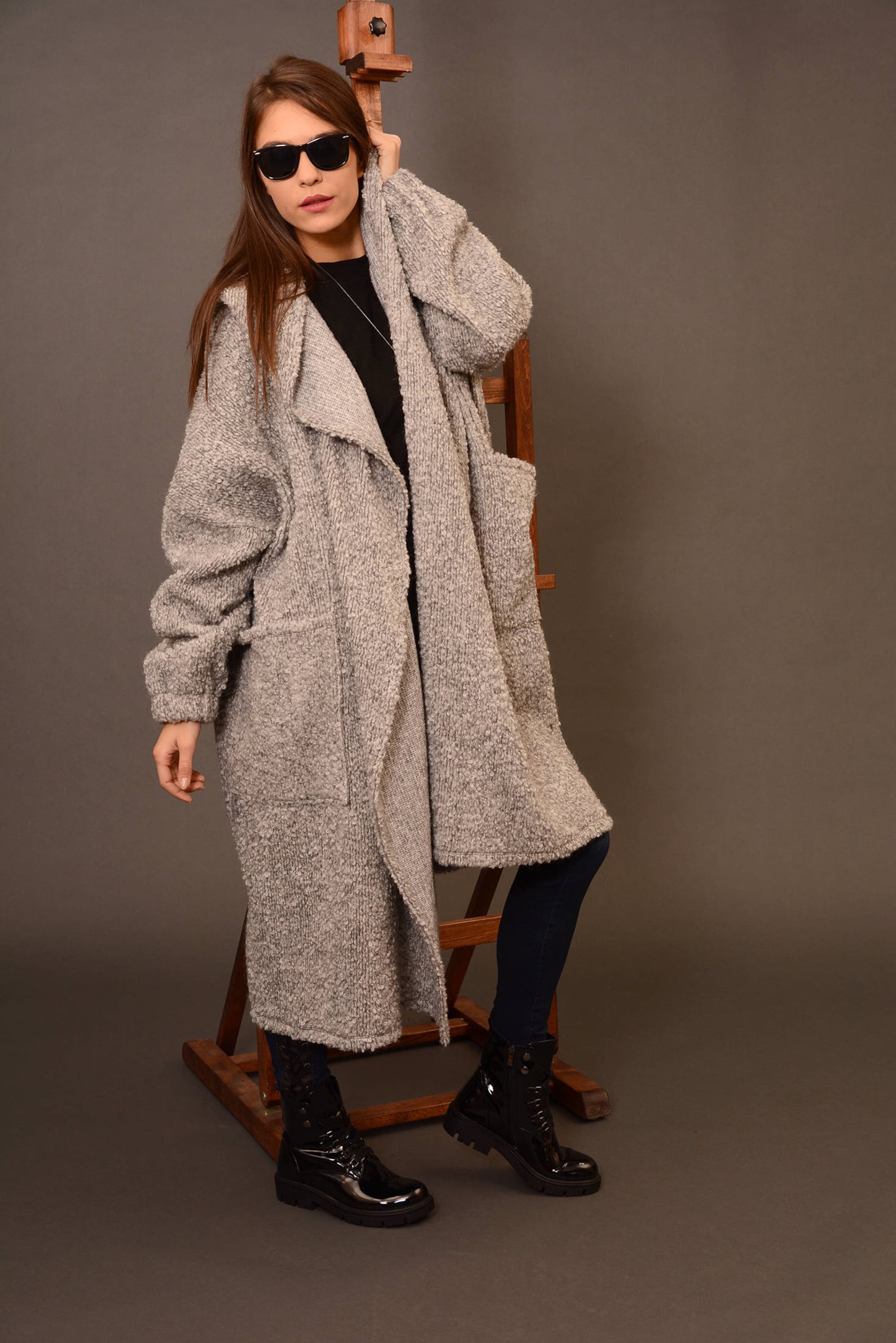 Wool Coat Cardigan Hooded Coat Cardigan Winter Coat - Etsy