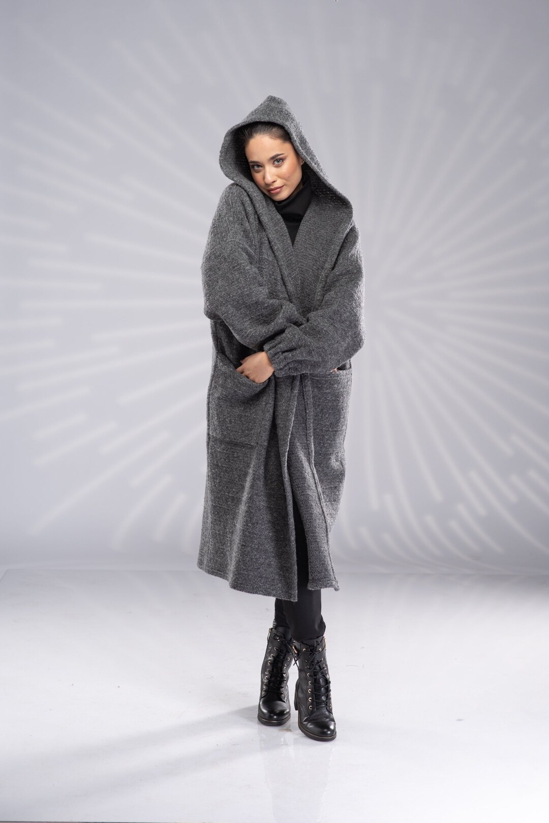 Wool Sweater Coat, Long Hooded Cardigan Sweater, Maxi Cardigan Women ...