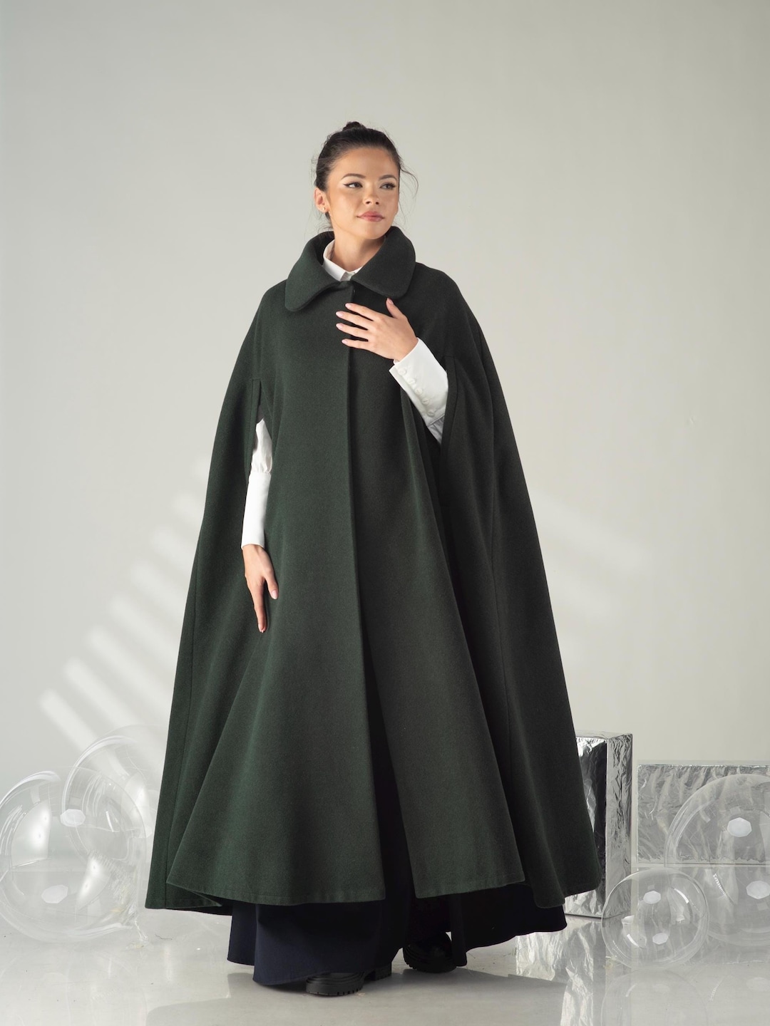 Long Wool Cloak, Winter Cape Coat, Elegant Maxi Coat for Women - Etsy