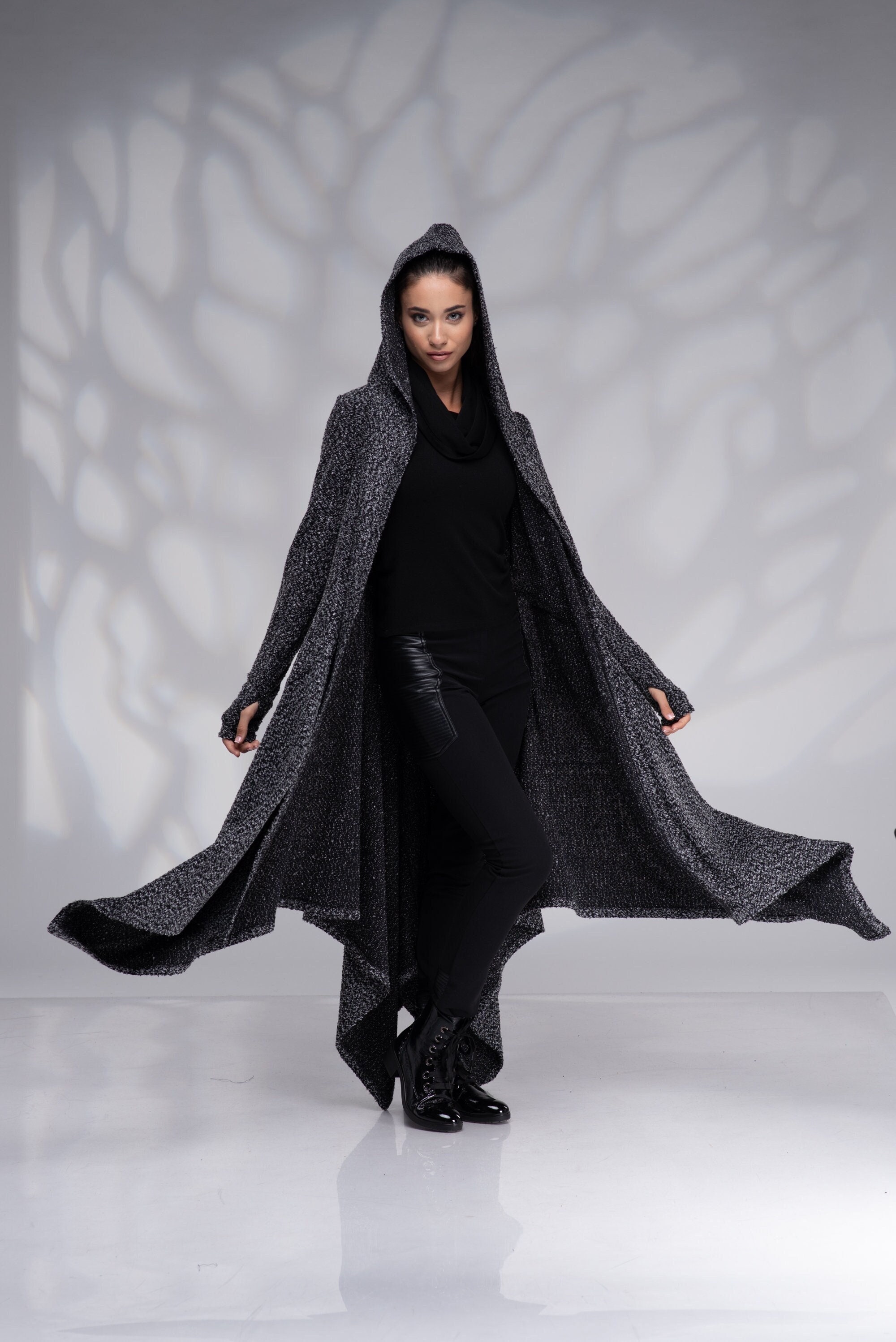 Long Hooded Cardigan Women, Cloak With Hood, Winter Sweater Cardigan - Etsy