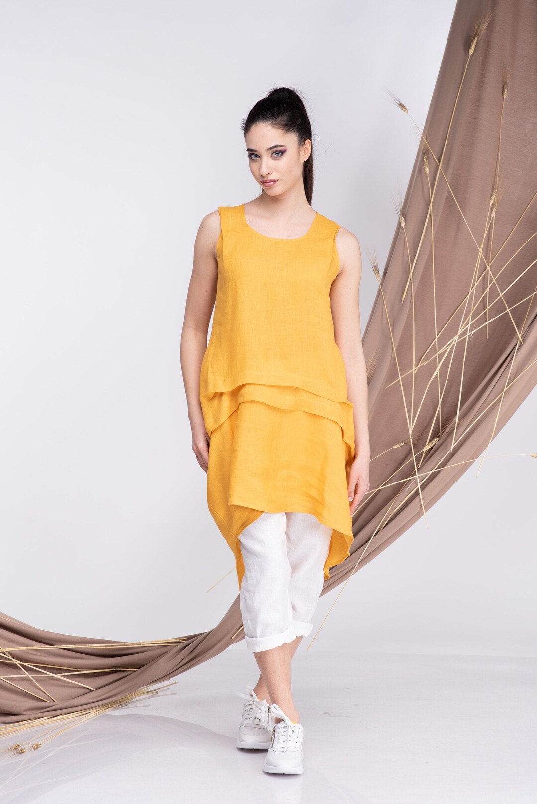 Linen Sleeveless Tunic, Linen Tops for Women - Etsy