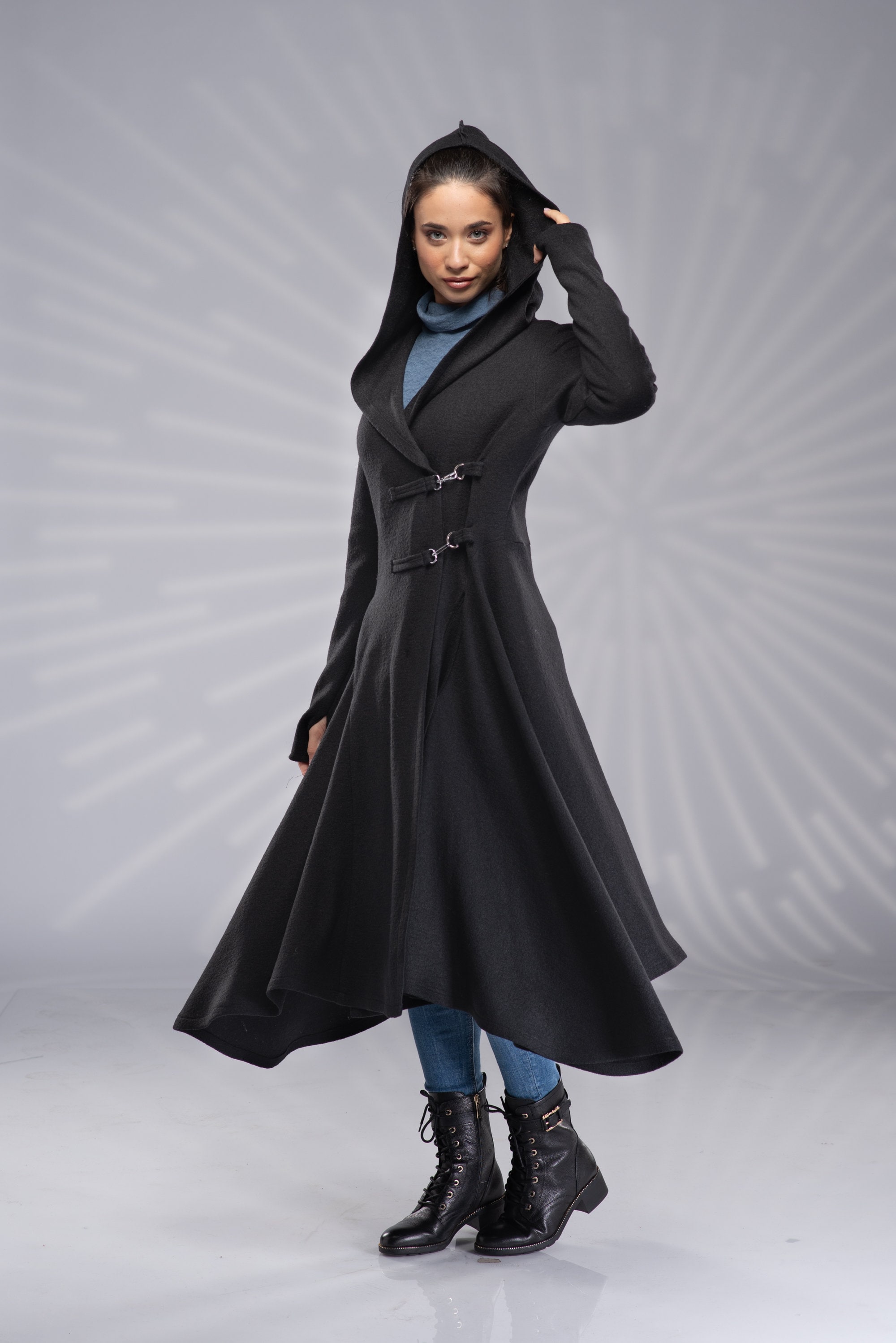 Long Hooded Cardigan Women Cloak With Hood Sweater Cardigan - Etsy