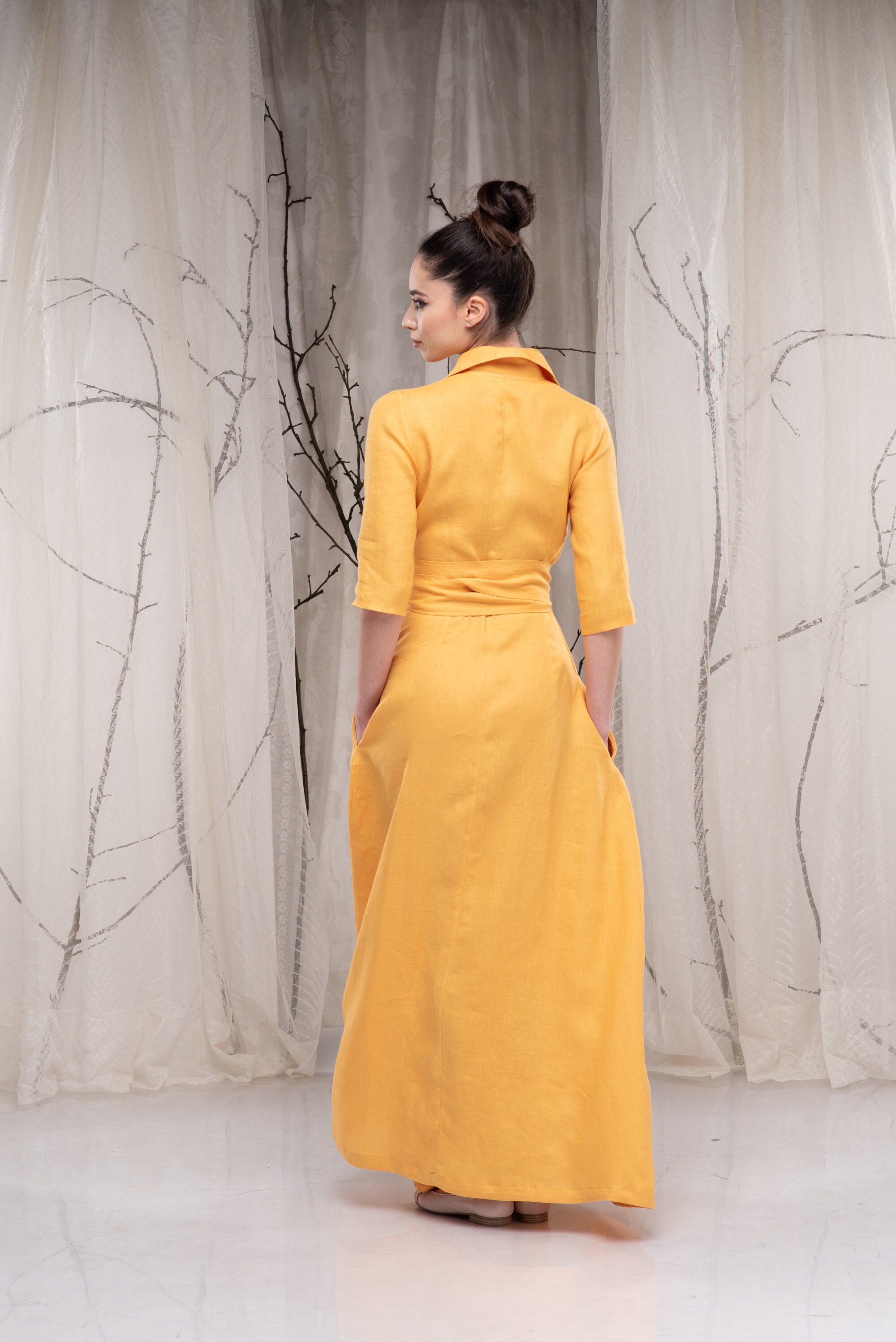 Long Linen Wrap Dress for Women Boho Linen Dress Women Maxi - Etsy