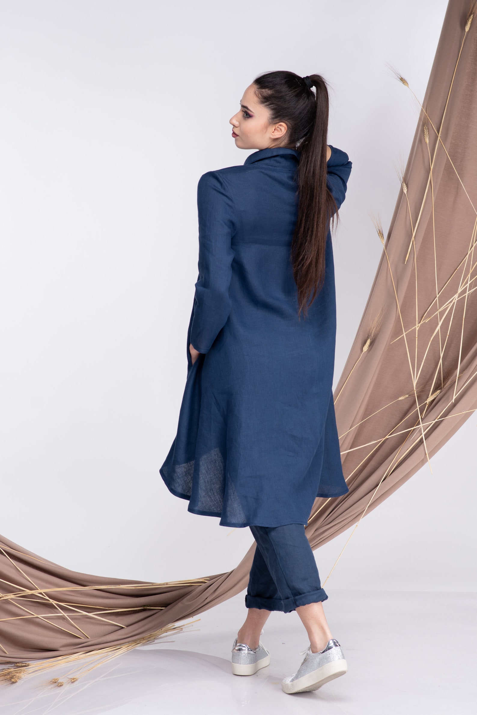 White Linen Tunic Shirt Long Linen Tunic Tops for Women | Etsy