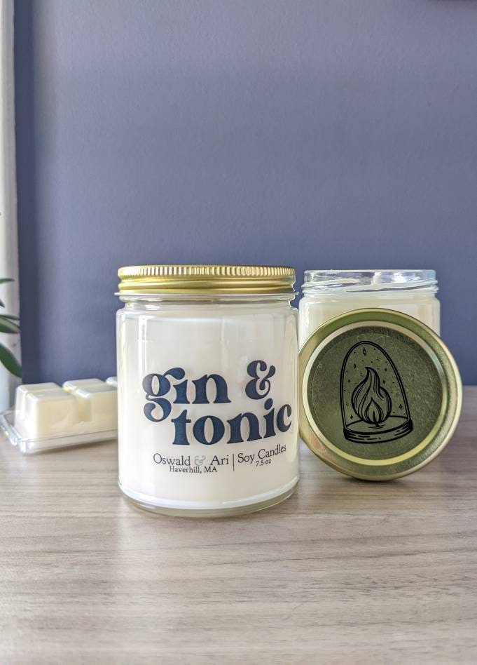 Gin and Tonic Candle Gin Candle Cocktail Candle Drink - Etsy