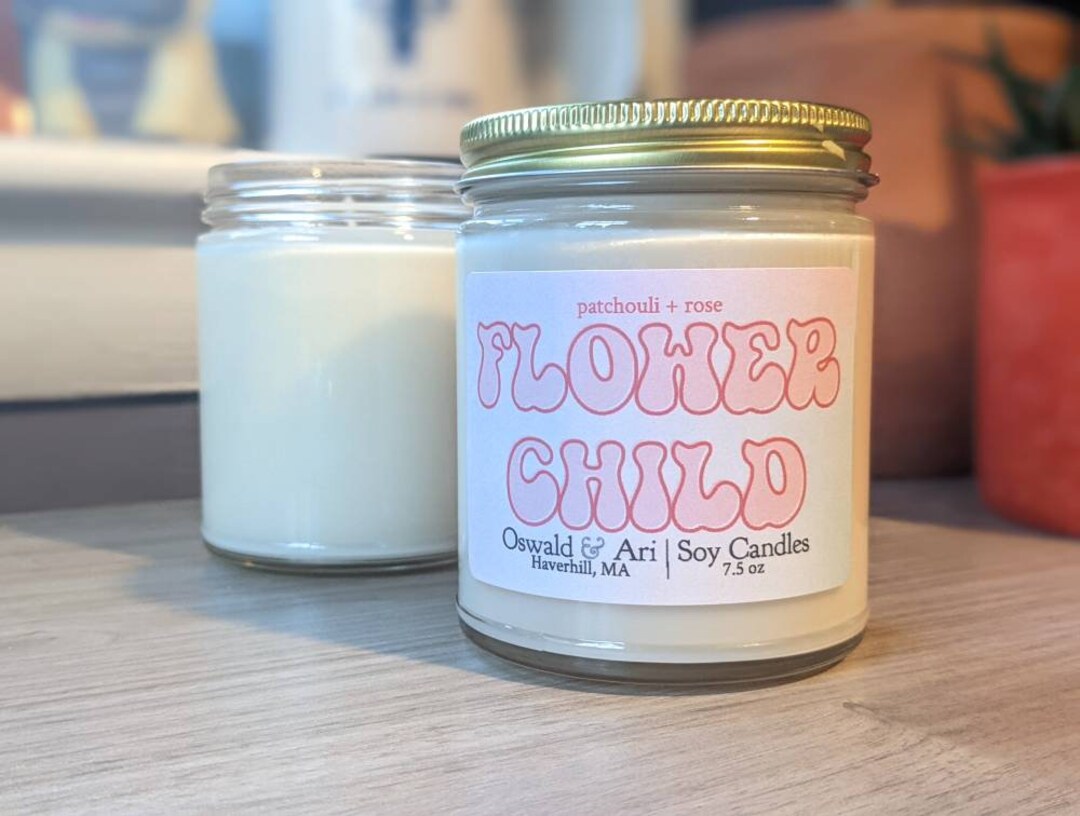 Flower Child Candle, Patchouli Rose Candle, Patchouli Candle, Rose ...