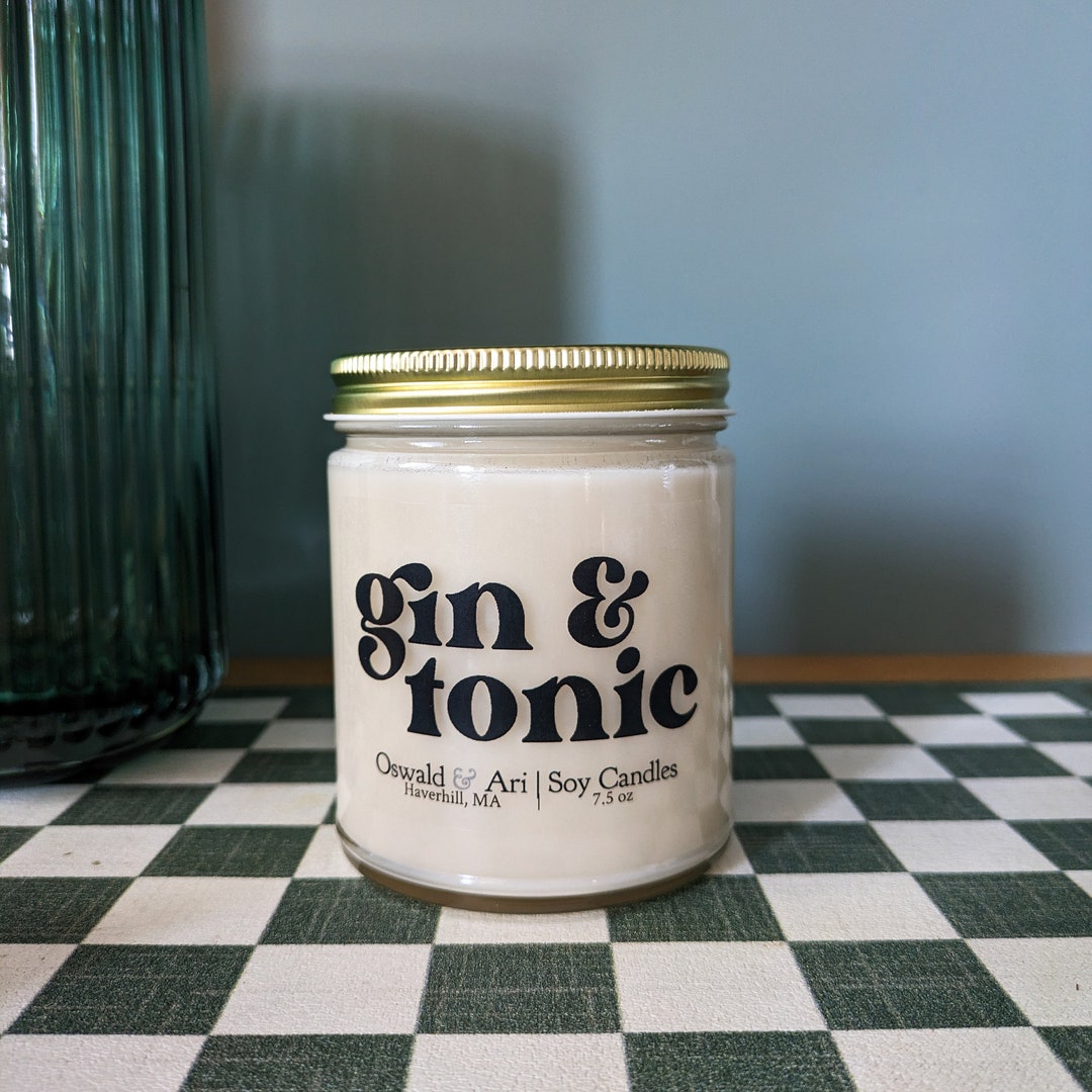 Gin and Tonic Candle, Gin Candle, Cocktail Candle, Candle in Jar ...