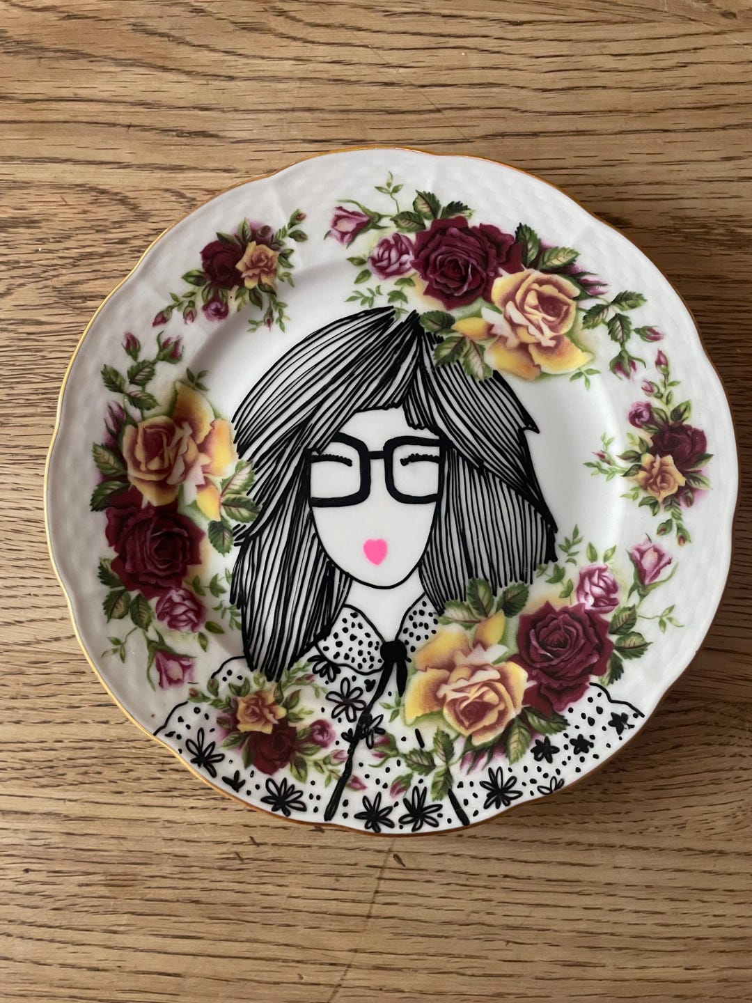Illustrated Plate, One-off, Unique, Hand Drawn, Stylish, Unusual, Wall ...