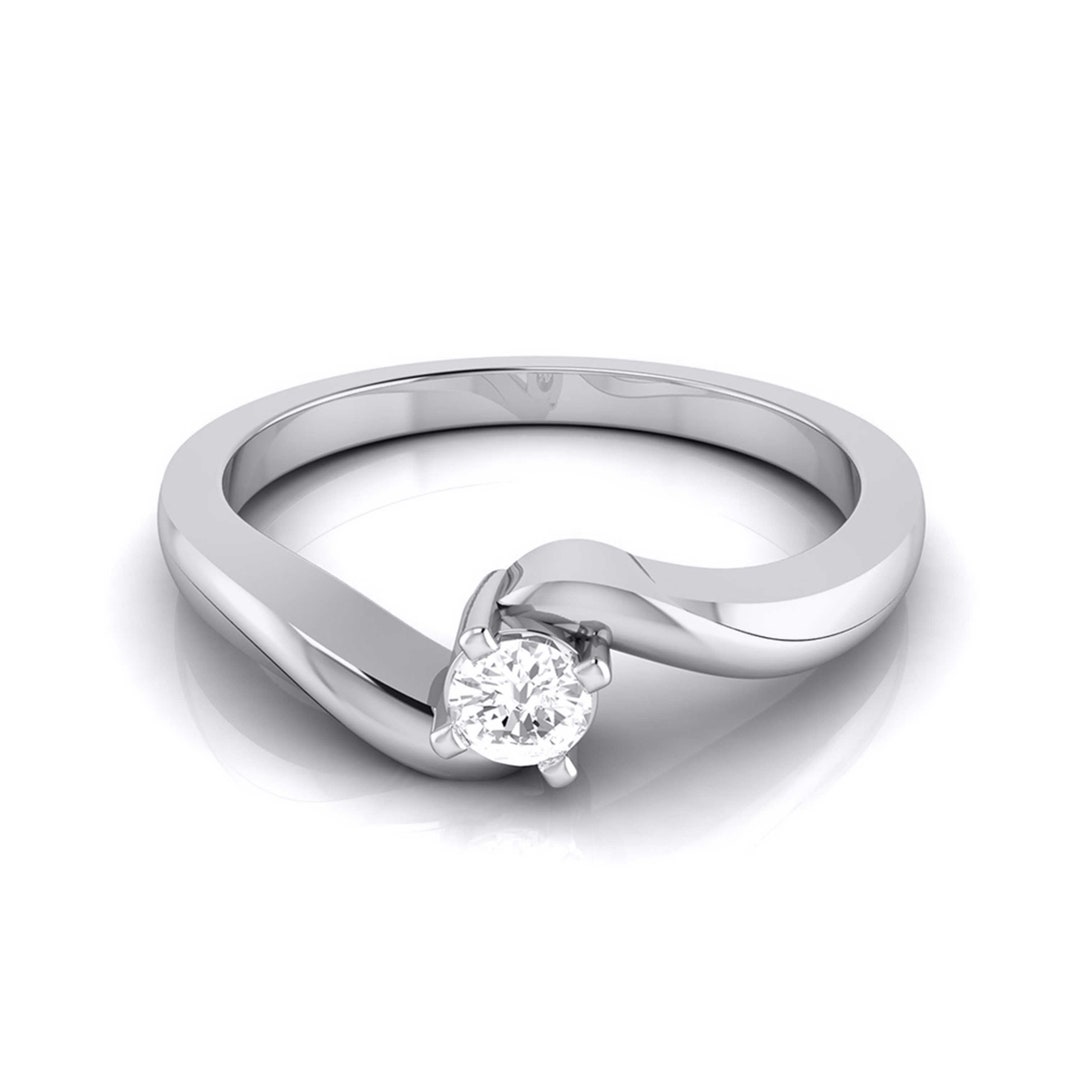 20-pointer Platinum Diamond Ring for Women With a Curve JL PT G 117-A ...