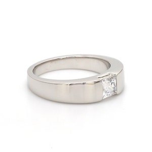 Customised Platinum Ring With AD - Etsy