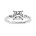 50 Pointer Platinum Diamond Solitaire Ring With Diamond Accents for ...
