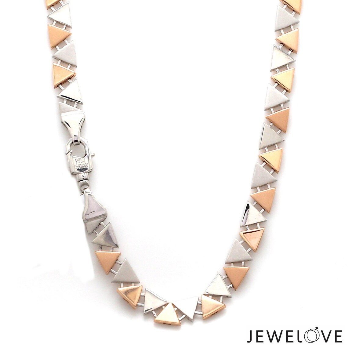Platinum & Rose Gold Triangle Link Chain for Men | JL PT CH 1353 - Etsy