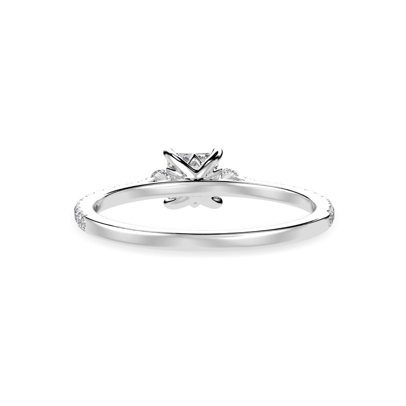 30-pointer Princess Cut Solitaire Diamond Accents Shank - Etsy