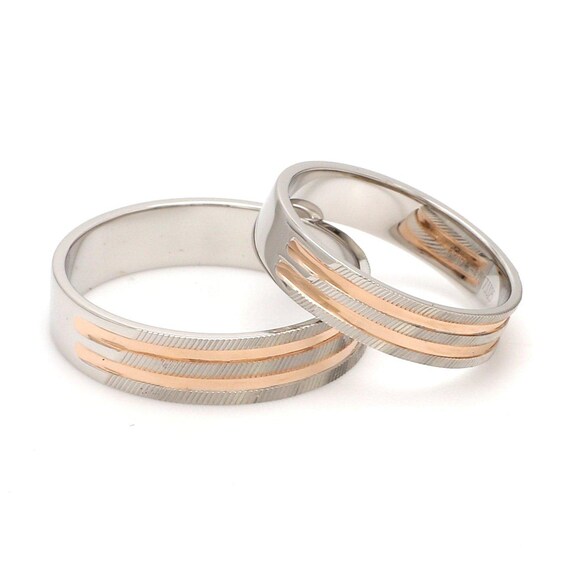Platinum rose gold couple rings store