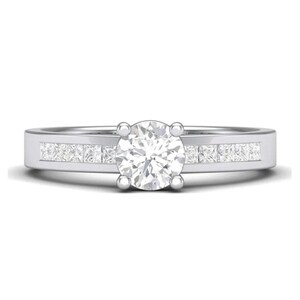 30-pointer Solitaire Platinum Engagement Ring With Princess Cut Diamond ...
