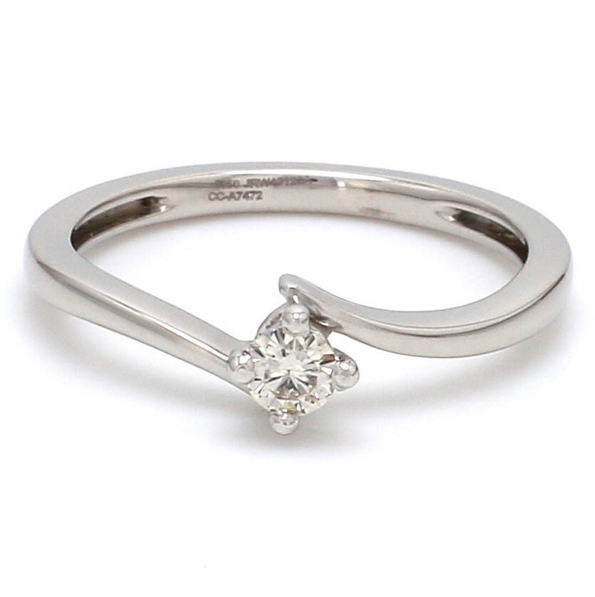 Single Diamond Platinum Ring for Women SJ PTO 304 | Etsy