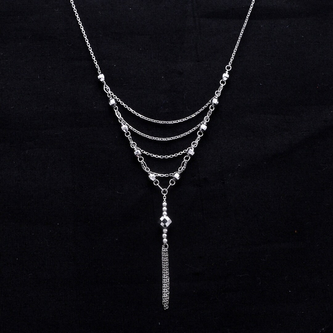 Japanese Platinum Diamond Cut Balls Necklace Chain for Women JL PT CH ...