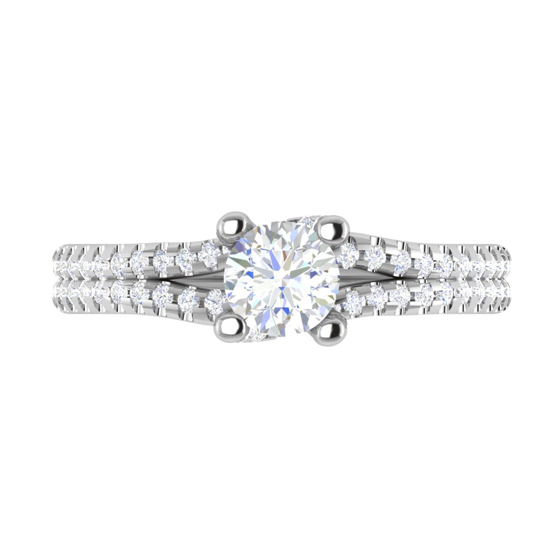 30-pointer Solitaire Diamond Split Shank Platinum Ring JL PT Rp RD 182 ...