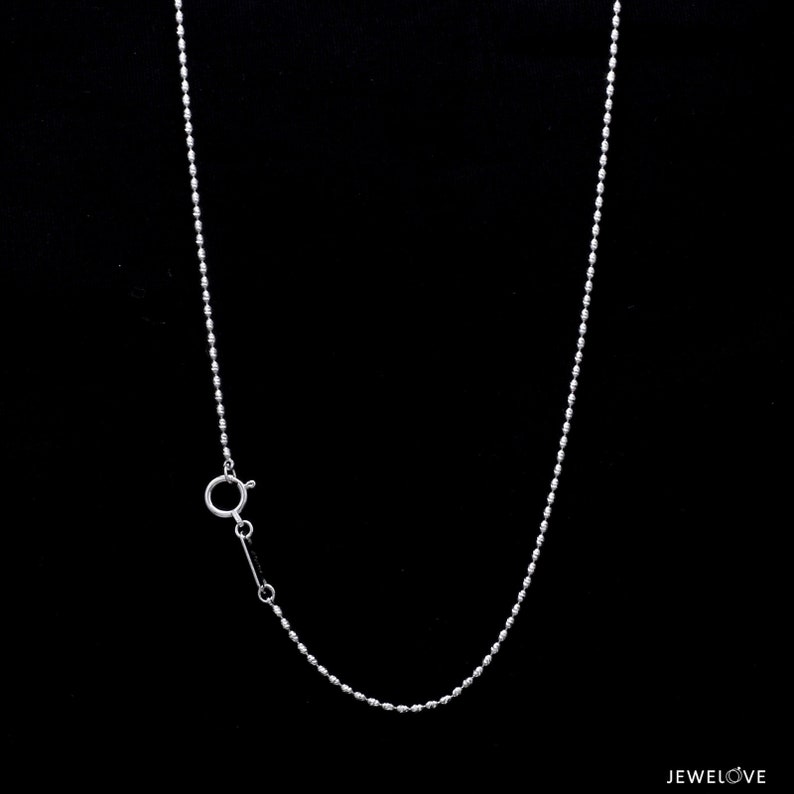 Thin Platinum Japanese Chain With Diamond Cut Cylindrical Balls JL PT ...