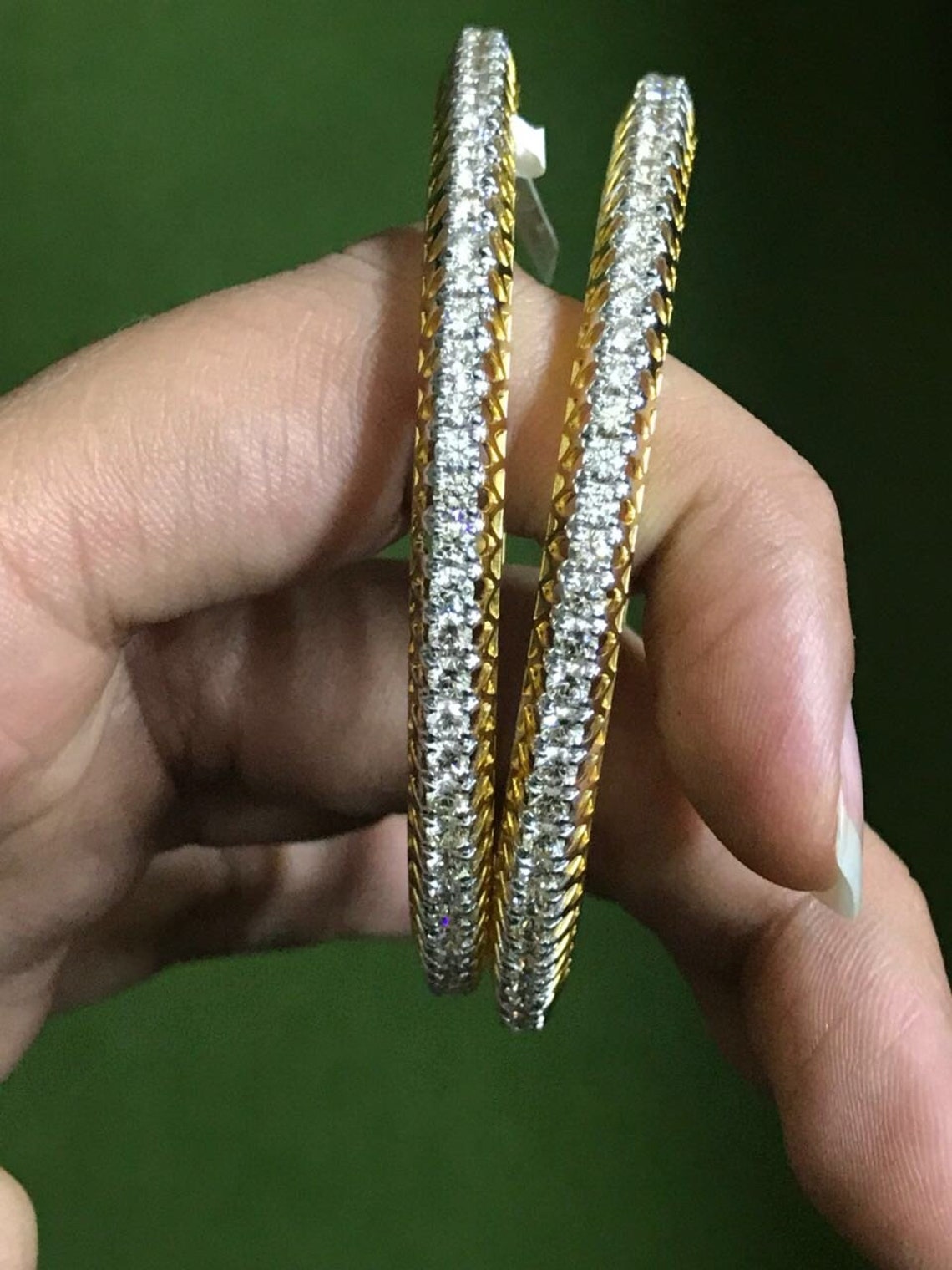 8 Pointer Single Line Diamond Bangle JL AU 102 - Etsy