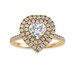 50-pointer Heart Cut Solitaire Double Halo Diamond Shank 18K Yellow ...