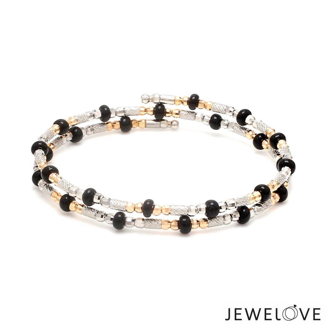 Japanese Platinum Rose Gold With Black Beads Nazariya / Nazariye ...