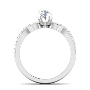 Designer 30 Pointer Platinum Double Shank Diamond Solitaire Engagement ...