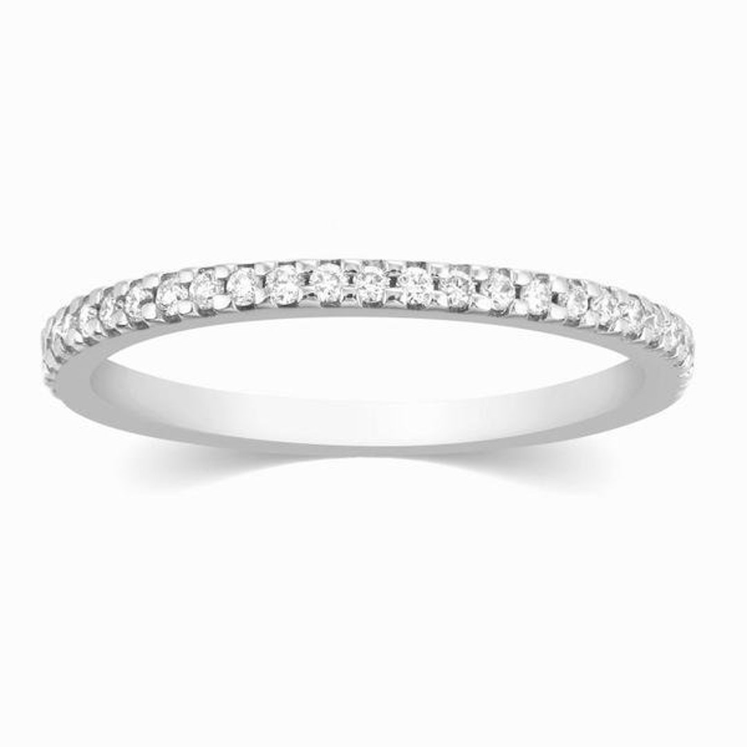 Thin Half Eternity Diamond Ring in Platinum JL PT 284 - Etsy