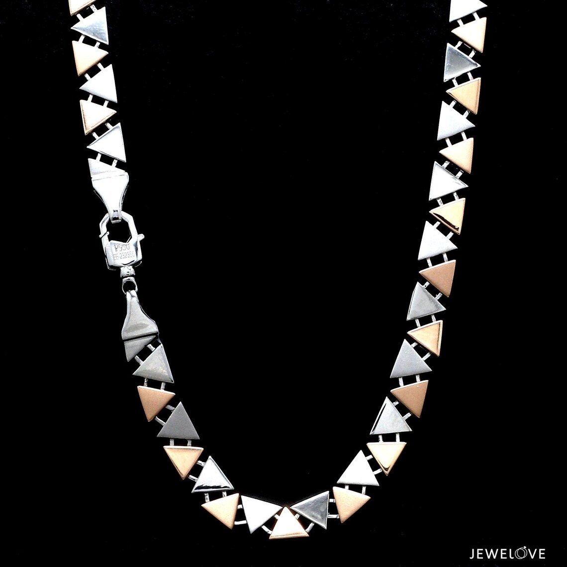 Platinum & Rose Gold Triangle Link Chain for Men | JL PT CH 1353 - Etsy