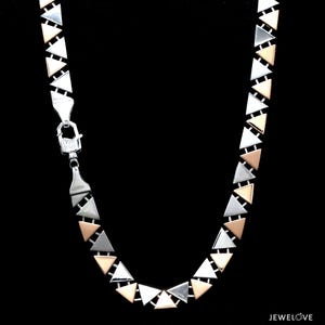 Platinum & Rose Gold Triangle Link Chain for Men | JL PT CH 1353 - Etsy