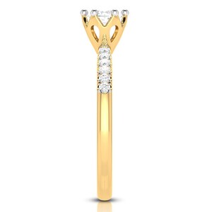 70-pointer Solitaire Diamond Shank Yellow Gold Ring JL AU G - Etsy