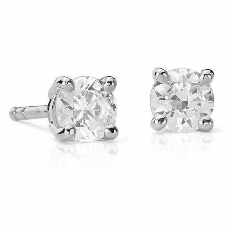 50 Pointer Solitaire Diamond Earrings in Platinum SJ PTO E 154 - Etsy