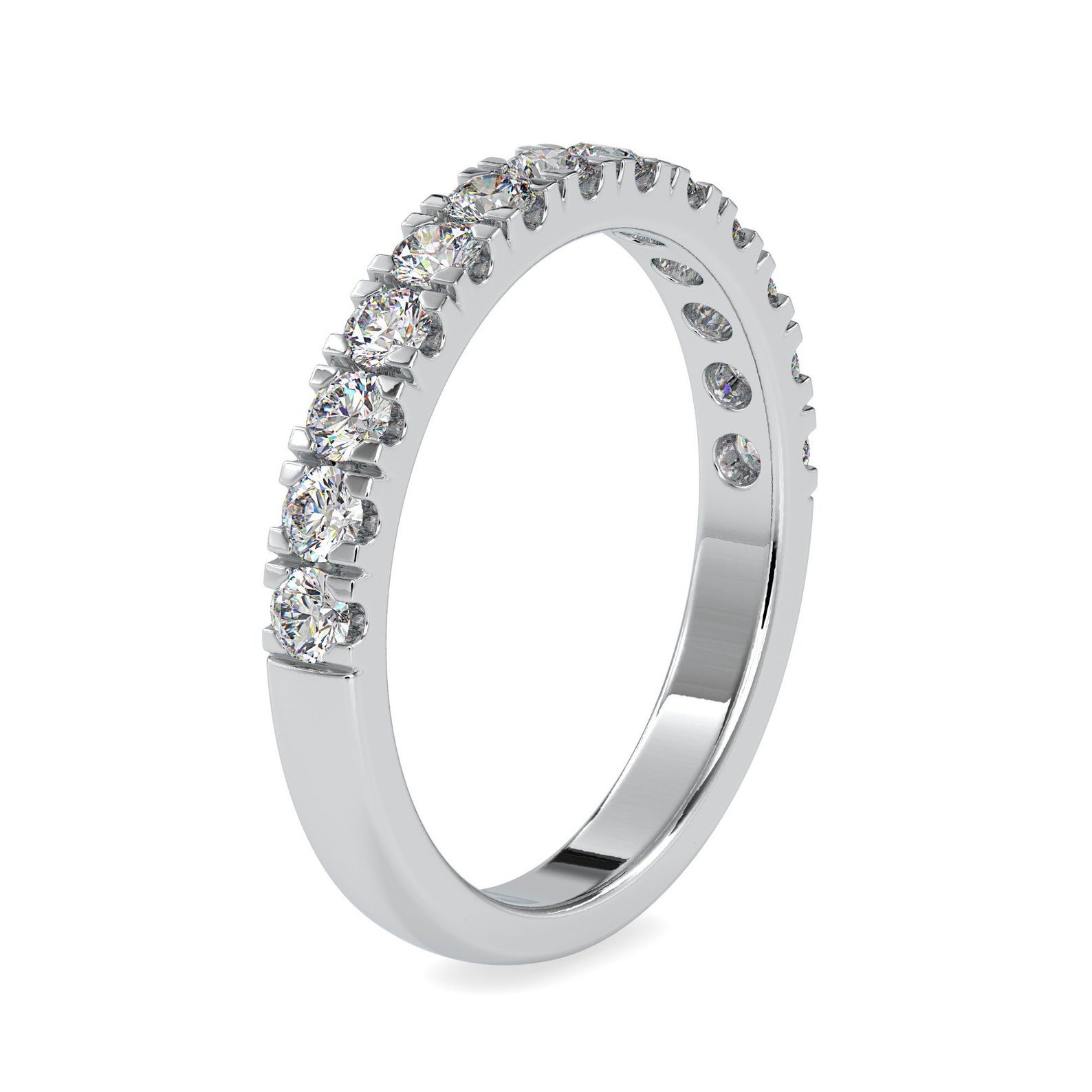 5-pointer Half Eternity Platinum Diamond Wedding Ring for - Etsy