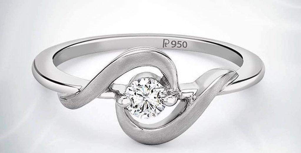 Platinum Ring With Single Diamond for Women SJ PTO 201 - Etsy