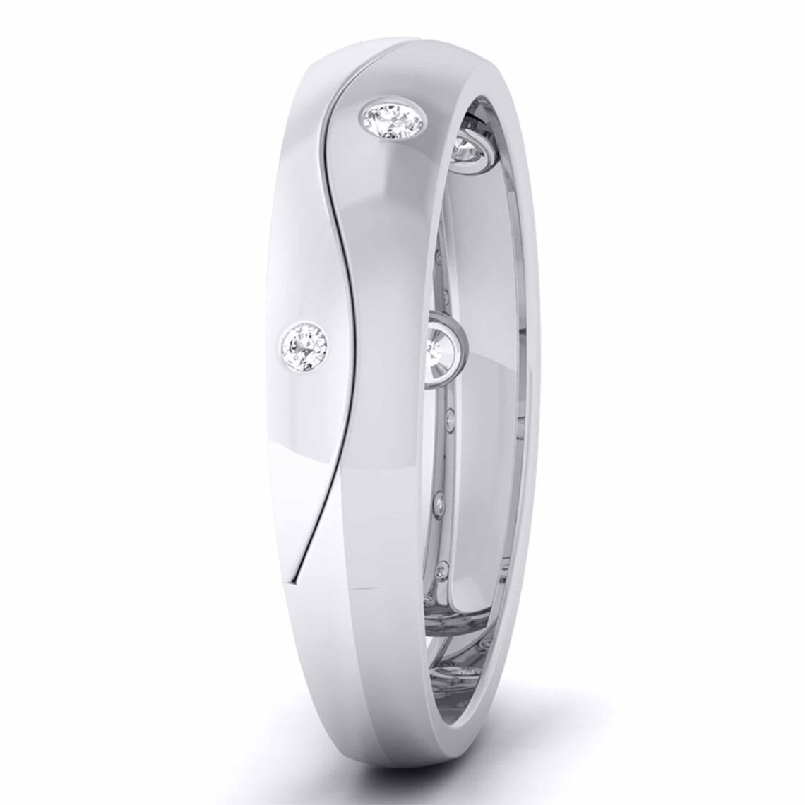 7 Diamond Designer Platinum Wedding Ring JL PT 5941 - Etsy