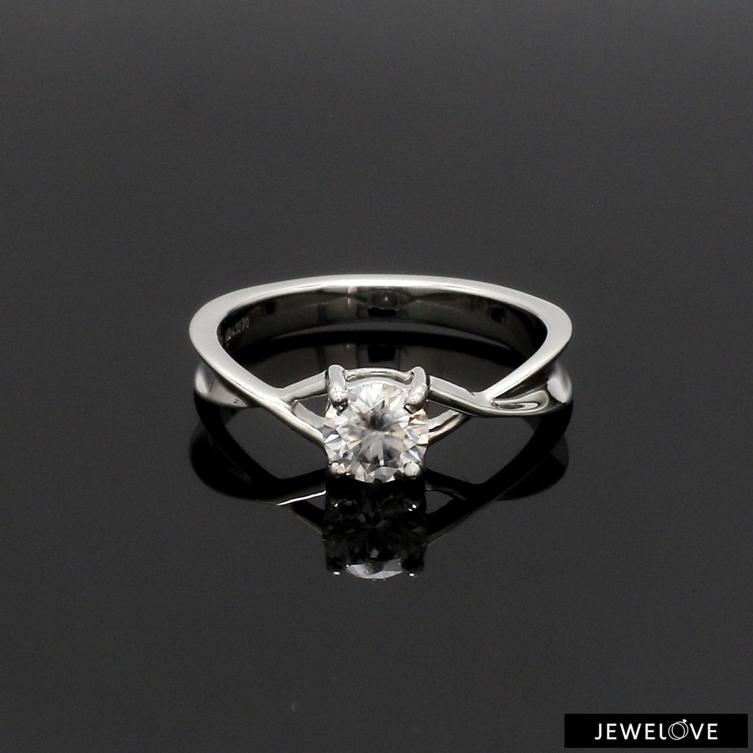 30-pointer Solitaire Platinum Twisted Shank Solitaire Engagement Ring ...