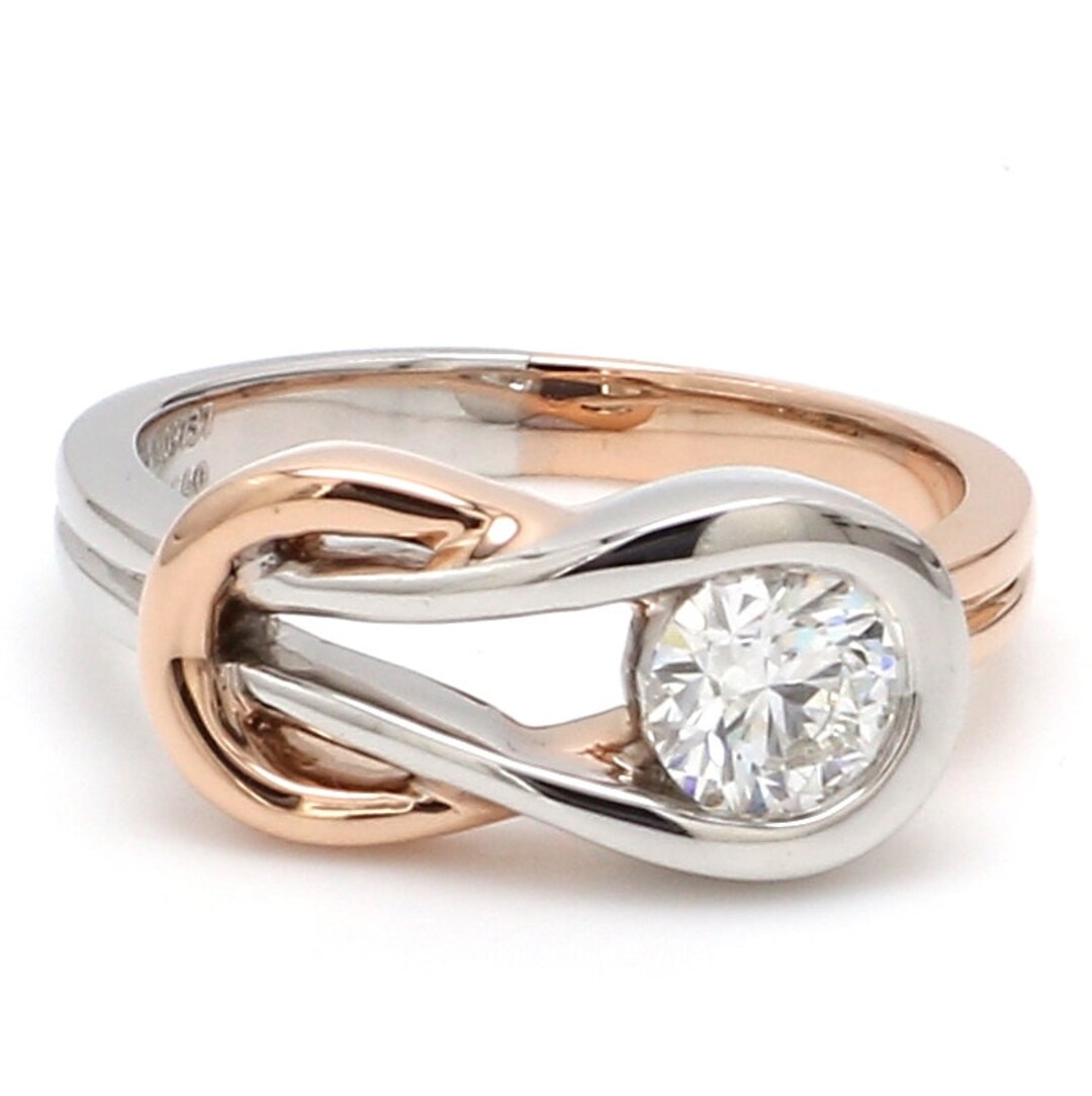 Infinity Platinum Rose Gold Solitaire Ring for Women JL PT 468-A - Etsy