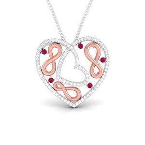 Infinity Heart Platinum & Rose Gold Pendant With Diamonds JL PT P 8197 ...