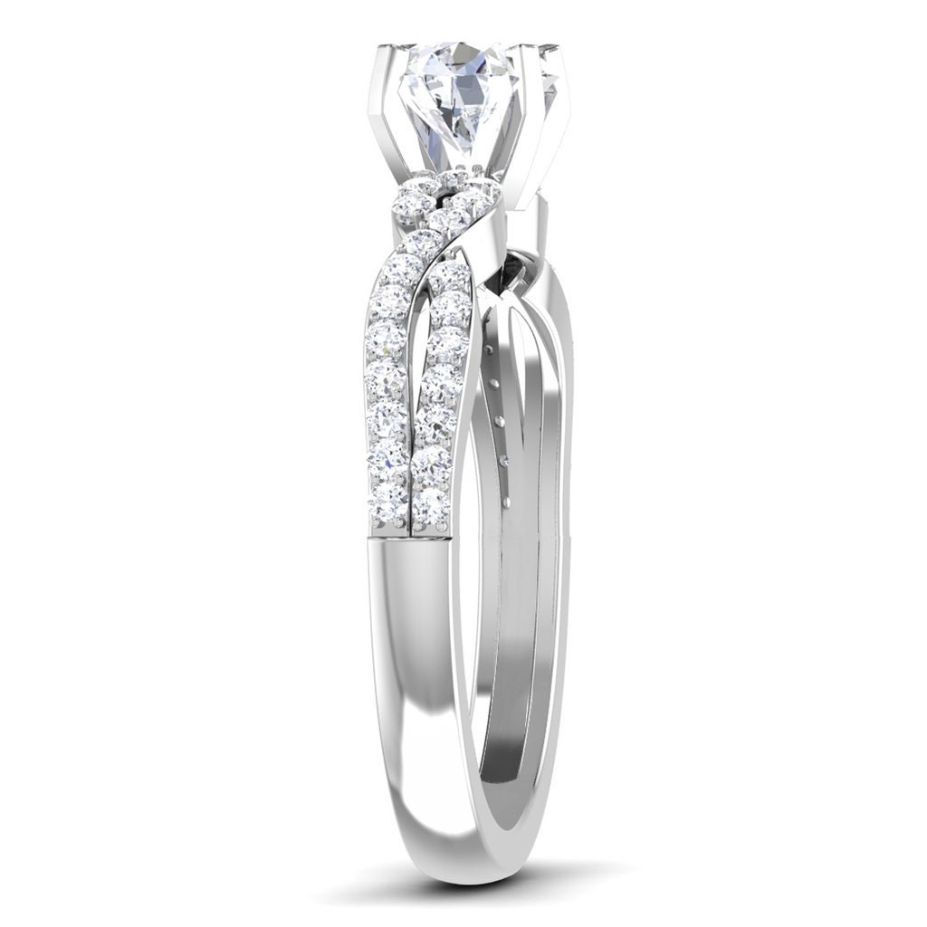 Designer 30 Pointer Platinum Double Shank Diamond Solitaire - Etsy