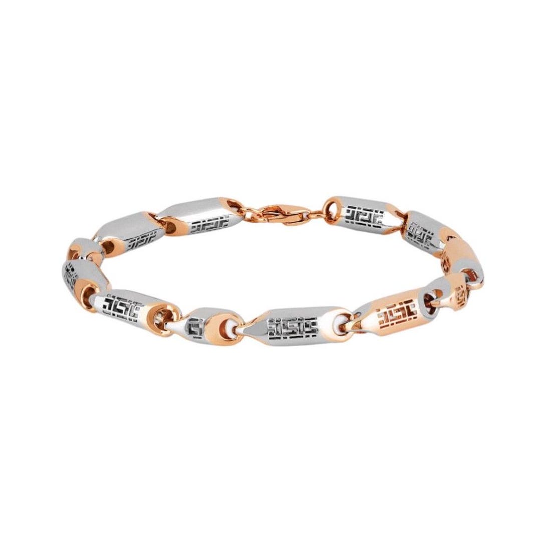 Platinum and Rose Gold Bracelet for Men JL PTB 835 - Etsy