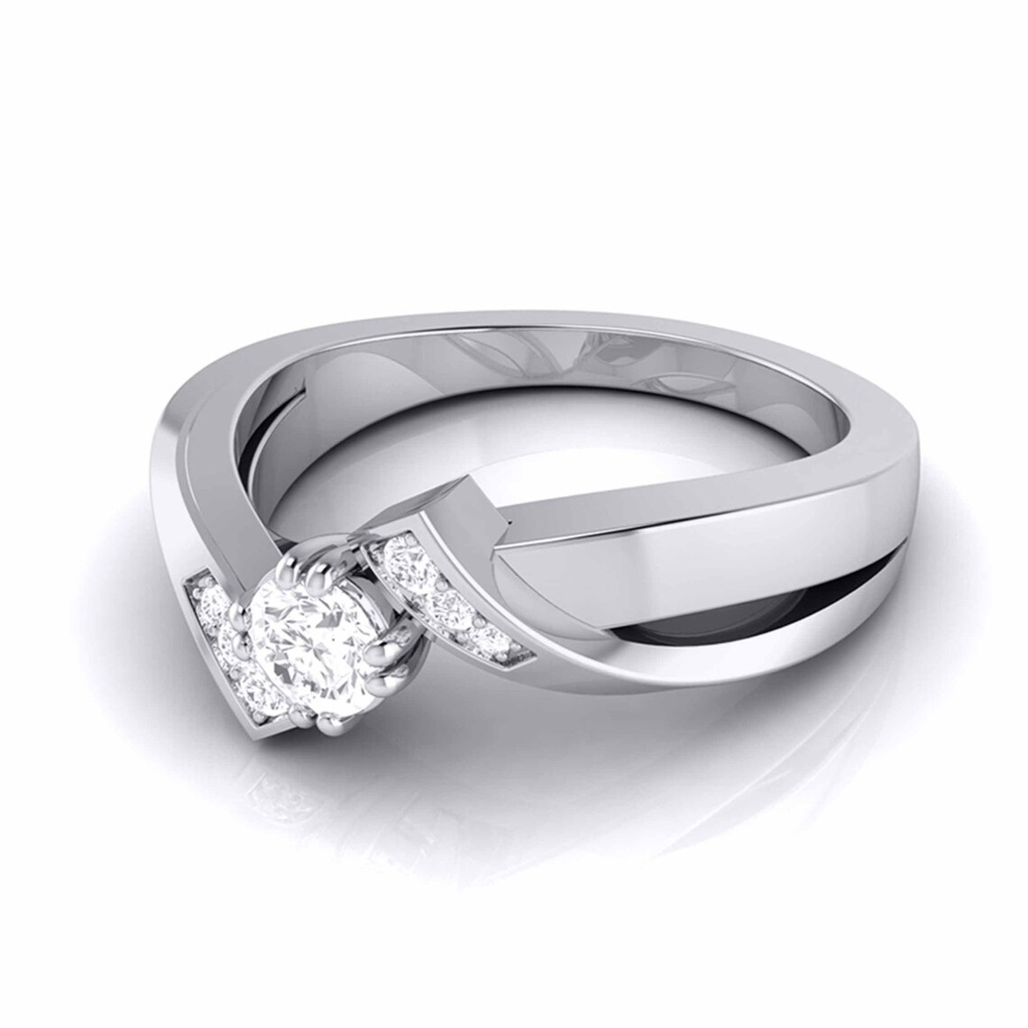 20-pointer Designer Platinum Diamond Engagement Ring JL PT - Etsy