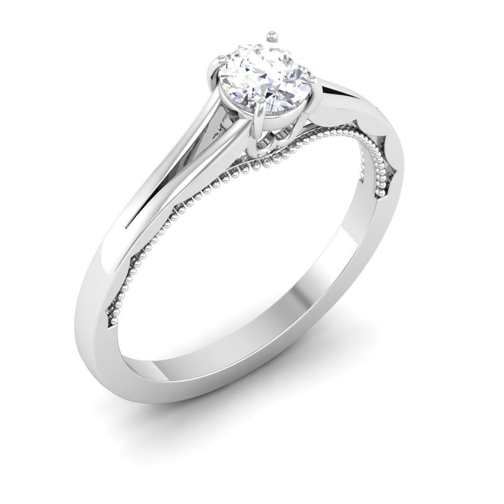 30 Pointer Split Shank Platinum Solitaire Engagement Ring for - Etsy