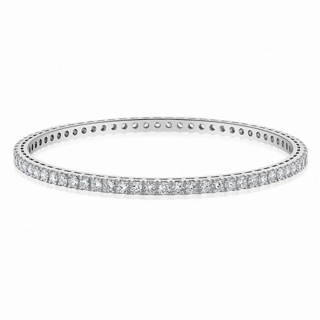 10 Pointer Openable Single Line Diamond Bangle in 18K White Gold JL AU ...