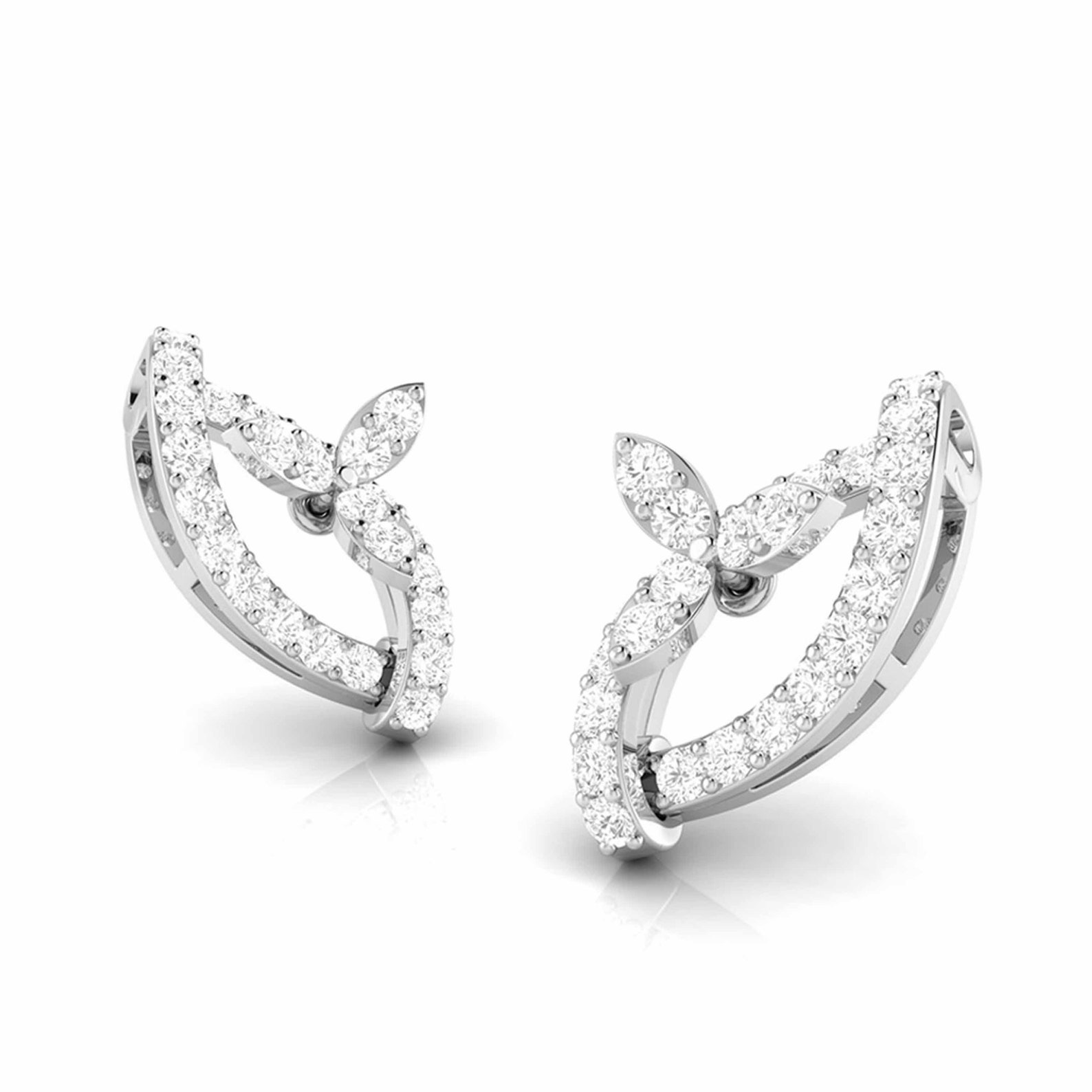 Beautiful Platinum Earrings With Diamonds for Women JL PT E ST 2107 - Etsy