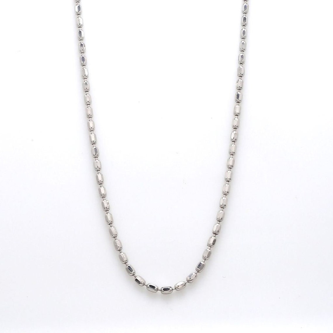 Japanese Cylindrical Diamond Cut Balls Platinum Chain JL PT - Etsy