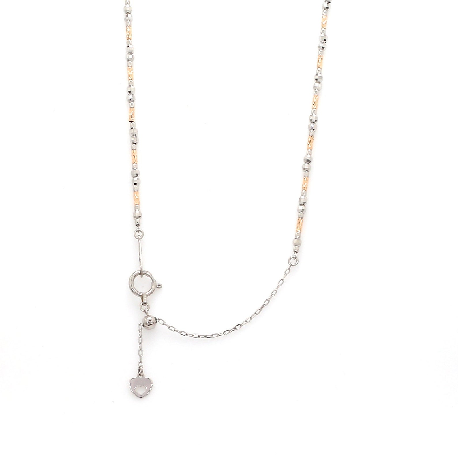 Japanese Platinum & Rose Gold Diamond Cut Balls Chain for Women JL PT ...