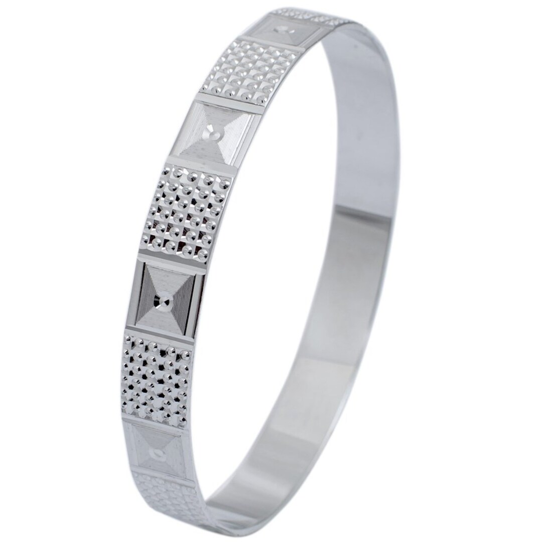 Broad Platinum Bangle for Women With Diamond Cut JL PTB 622 - Etsy
