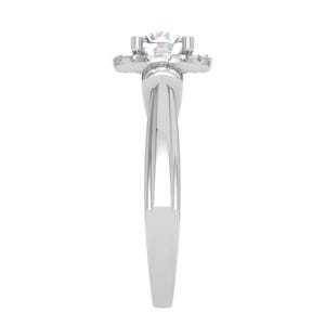 50-pointer Solitaire Halo Diamond Platinum Engagement Ring JL PT ...