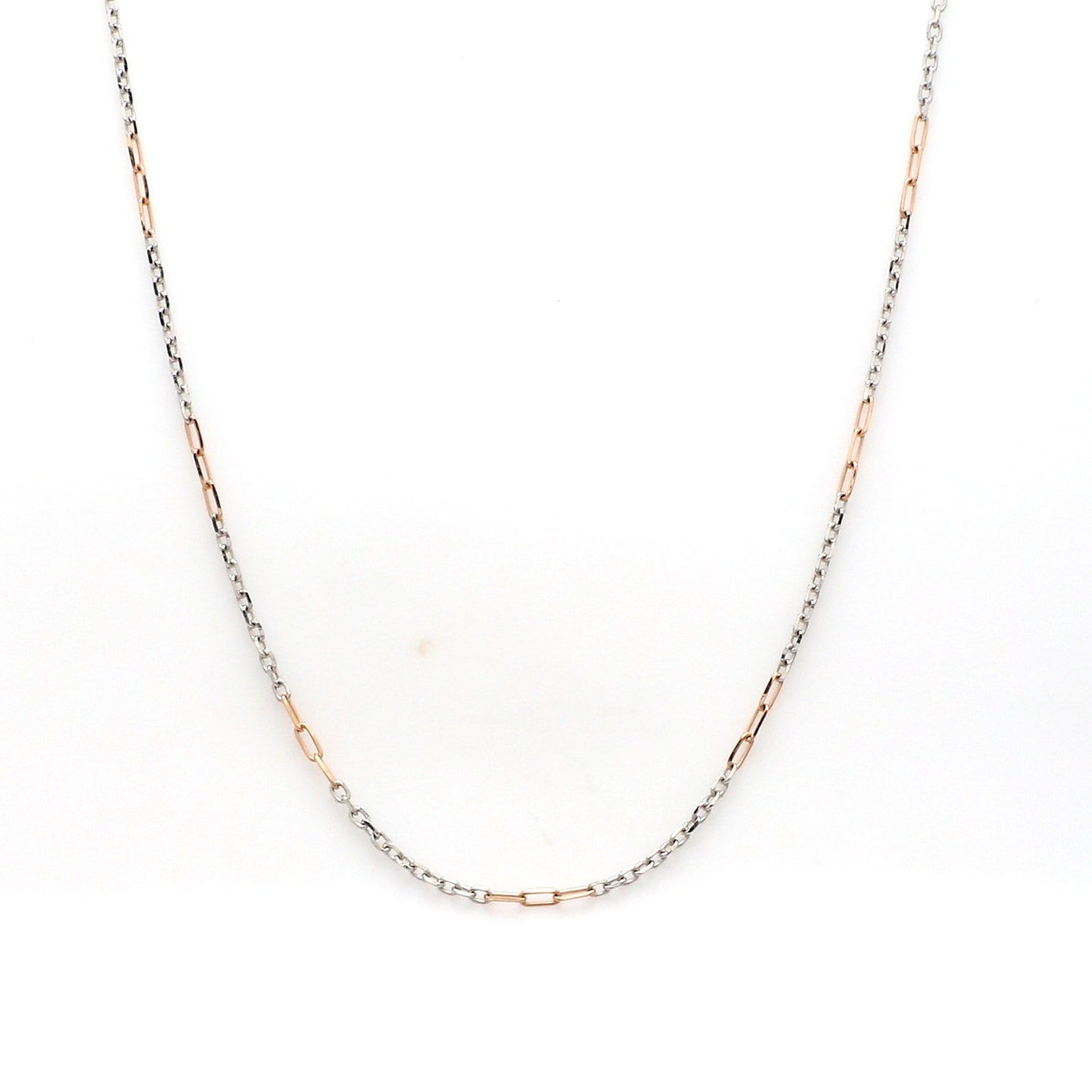 Thin Platinum & Rose Gold Chain for Women JL PT CH 954 - Etsy